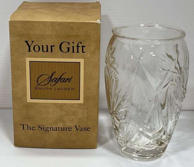 Ralph Lauren Safari Glass, from 1989, crystal vase, never used in box ...