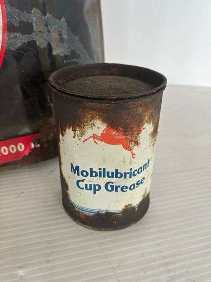 (6)-Old Gas, Oil & Lube Cans, Include: Five Gallon Kendall Motor Oio ...