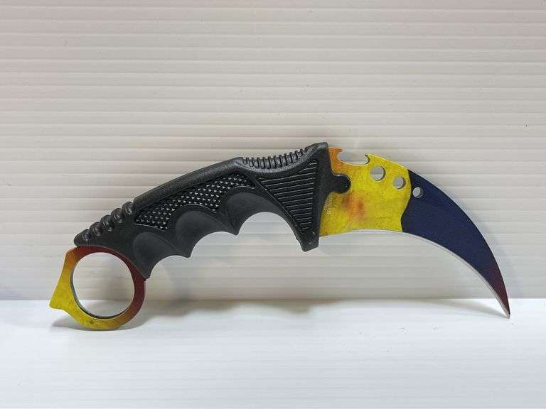 Marble Fade Karambit, full tang knife, made from one piece of steel ...