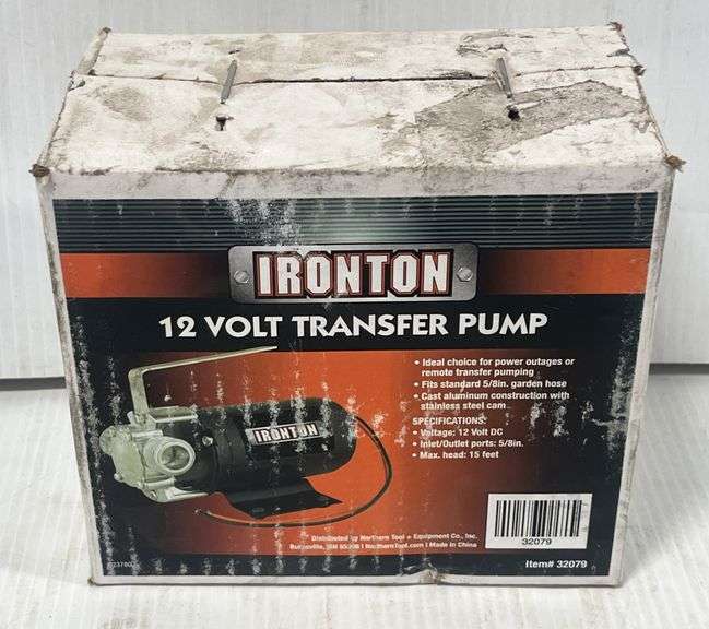 Ironton 12V Transfer pump, NIP - Albrecht Auction Service