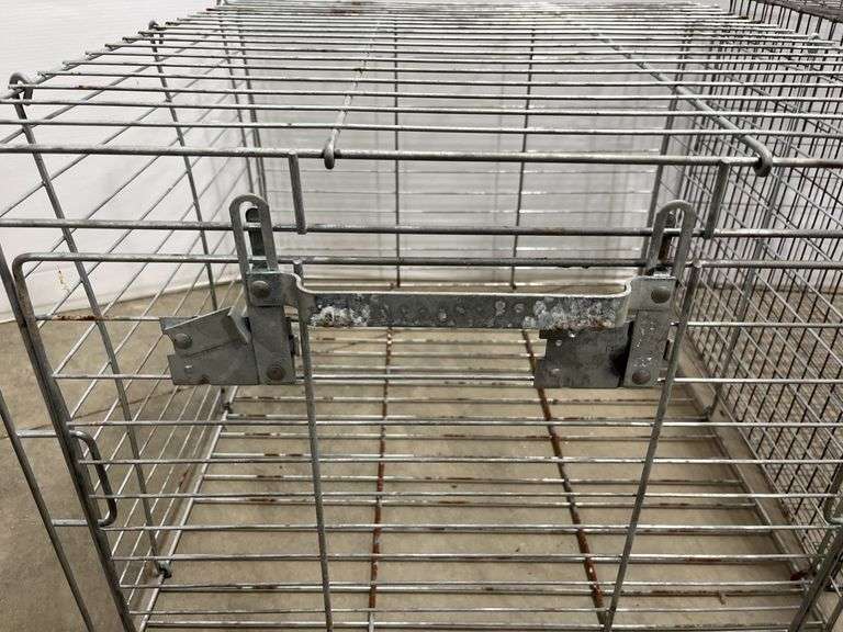 (2) Wire animal cages, one- 26 1/2" x 24" x 17", holes- 1 1/4" x 8 ...