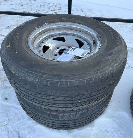 (2) 5-Lug Chevy S10 rims and tires, 235/75R15, 15", hold sair, rims ...