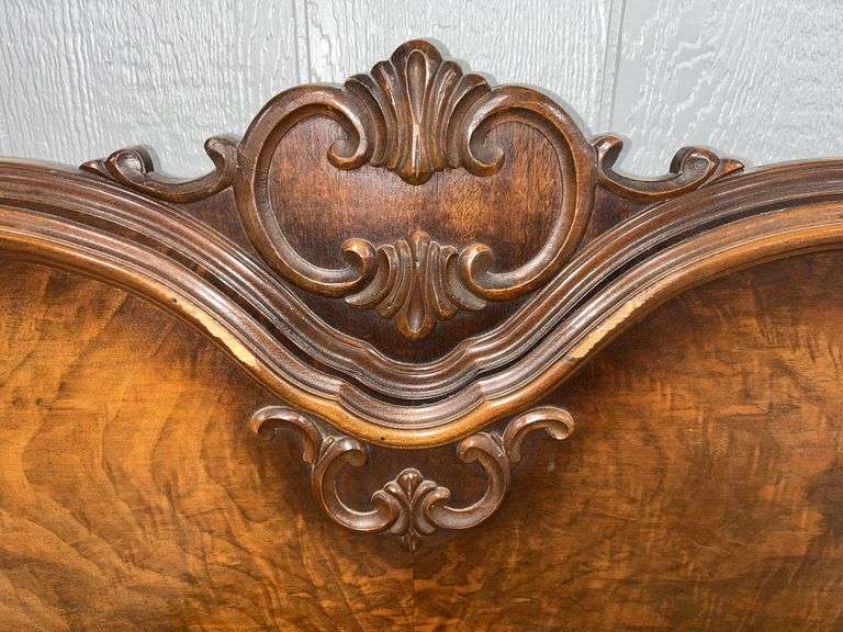 Antique full head and footboard with rails, footboard is missing one ...