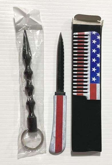Self-Defense comb, American flag print, looks like standard plastic ...