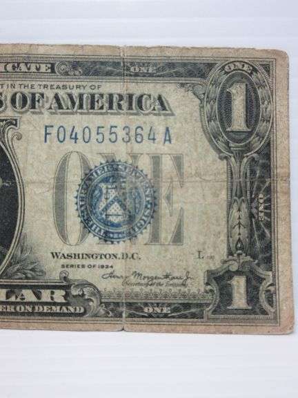 1934 Silver certificate "Funny Back" dollar - Albrecht Auction Service