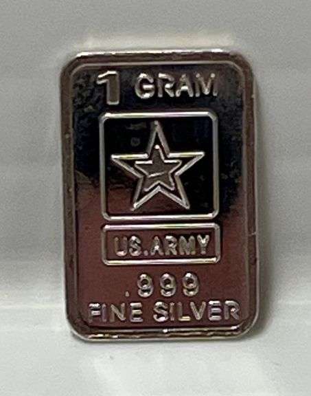 1g of 99.9% Silver bullion, US Army, GEM BU - Albrecht Auction Service
