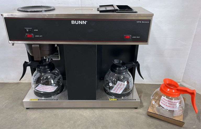 Commercial coffee brewer with (3) new decanters, 23"L x 18 3/8"H ...