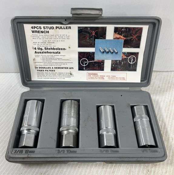 4-Piece stud puller wrench set, 8" x 4 1/2" case, NIB - Albrecht ...