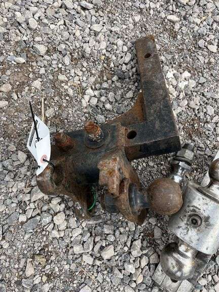 (3) Hitches, and (1) Reese Ball, rusty - Albrecht Auction Service