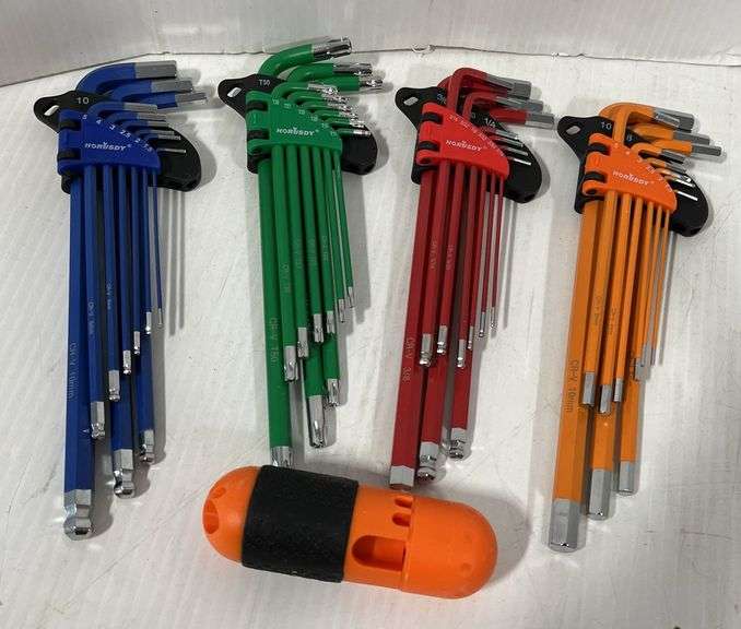 Hex key allen wrench set, ball end torx key, metric, 1.5mm to 10mm, SAE ...
