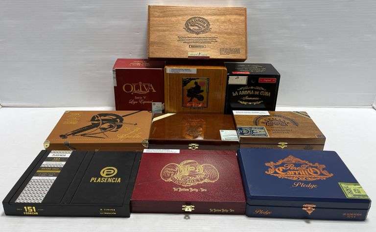 (10) Cigar boxes, wooden special art lids, wooden cigar boxes ...
