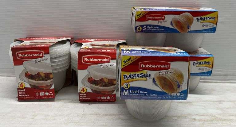 Rubbermaid round storage containers/liquid storage containers, all new ...