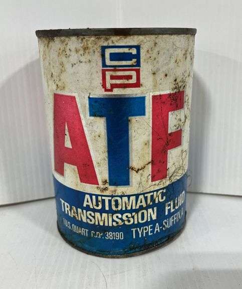 Older automatic transmission fluid can, 1-quart, appears full, dented ...