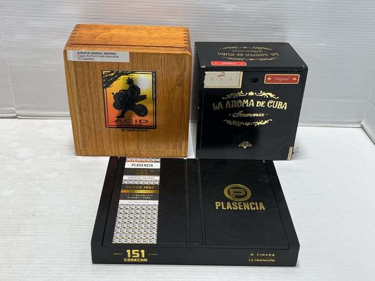 (10) Cigar boxes, wooden special art lids, wooden cigar boxes ...