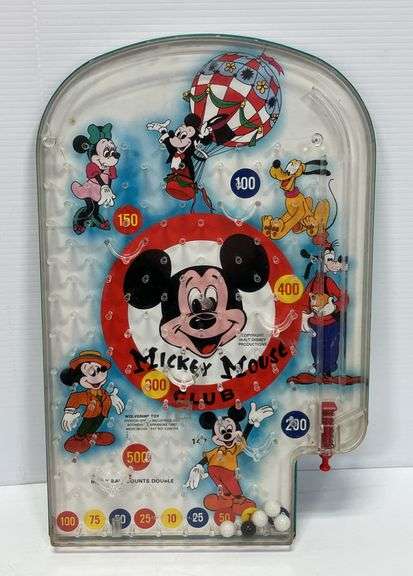 Mickey Mouse pinball game, around 1970, 15 3/4"H - Albrecht Auction Service