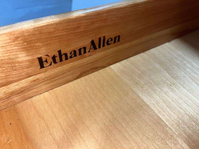 Ethan Allen six-drawer tall dresser, 39"W x 20"D x 56 1/2"H, has ...