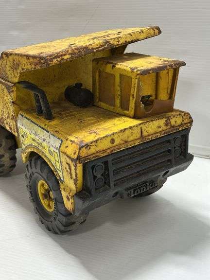 (3) Old Rusty Tonka Trucks, includes: Loader, grader, and dump truck ...