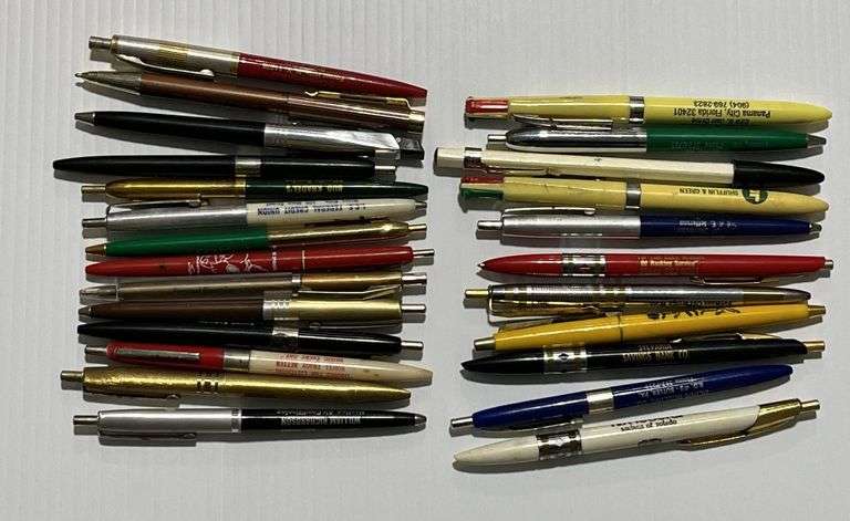 (25) Older advertising ink pens, up to 5 3/8"L - Albrecht Auction Service