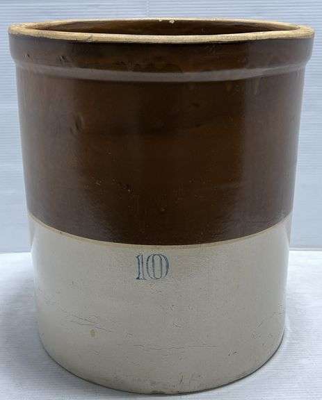 Older 10-Gallon Crock, 17"H - Albrecht Auction Service