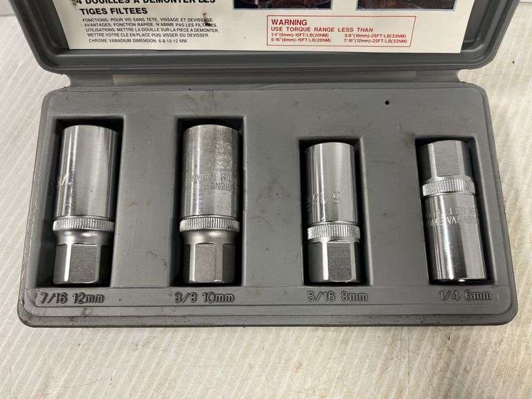 4-Piece stud puller wrench set, 8" x 4 1/2" case, NIB - Albrecht ...