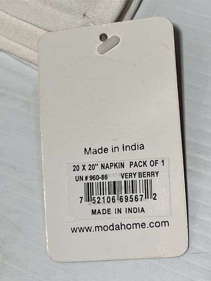 Very Berry 100% cotton tablecloth, made in India, 65" x 52"; (6 ...