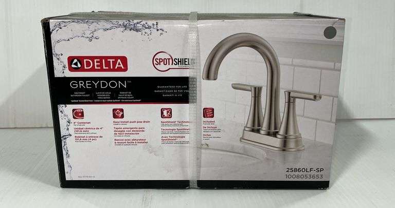 Delta Greydon centerset bathroom faucet, new - Albrecht Auction Service