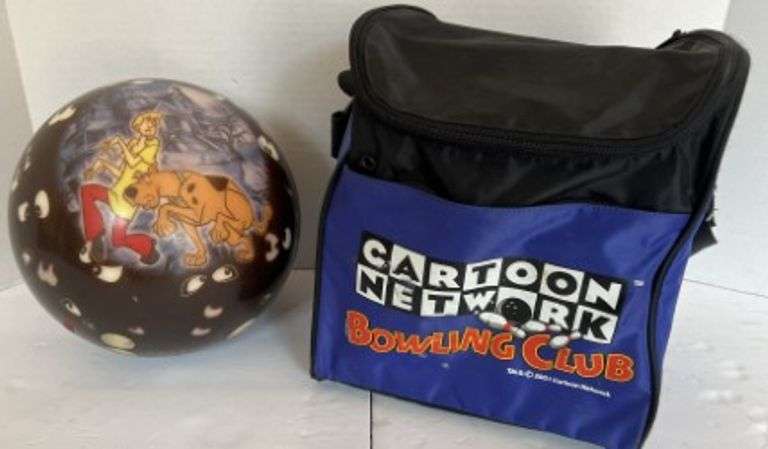 2001 Cartoon Network bowling club Scooby-Doo ball and bag, good ...