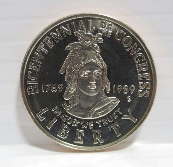 1989 "Liberty" Bicentennial of the Congress Silver Half Dollar Coin ...