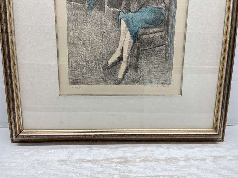 Woman in Chair lithograph, signed by Raphael Soyer, no. 298/300, works ...
