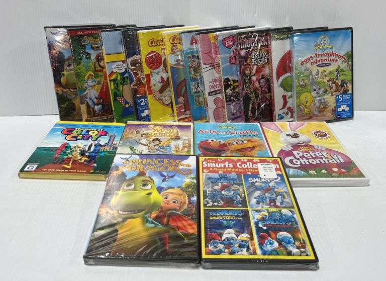 (18) Sealed DVDs, include: Curious George, ET, The Hero of Color City ...