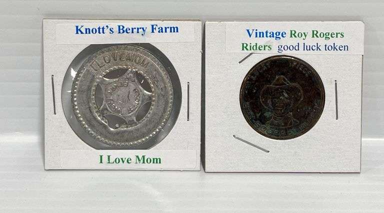 (2) Older tokens: Roy Rogers Riders and Knott's Berry Farm token ...