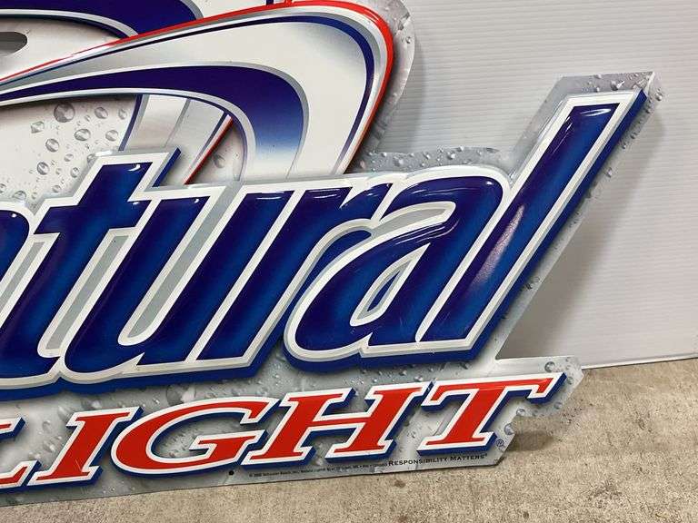 Natural Light sign, 33"W - Albrecht Auction Service