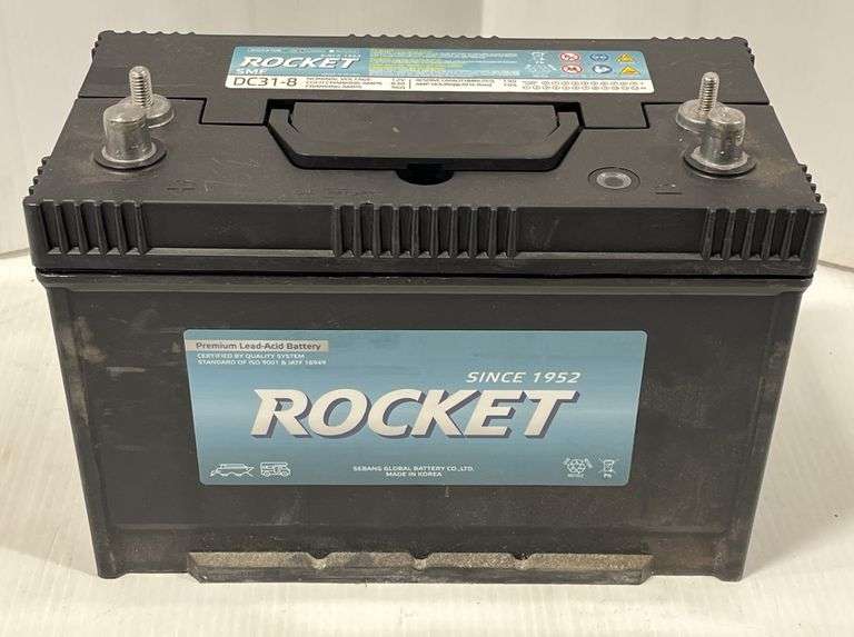 Rocker 12V/830cca deep cycle marine battery, 13"W x 7"D x 9"H, tested ...