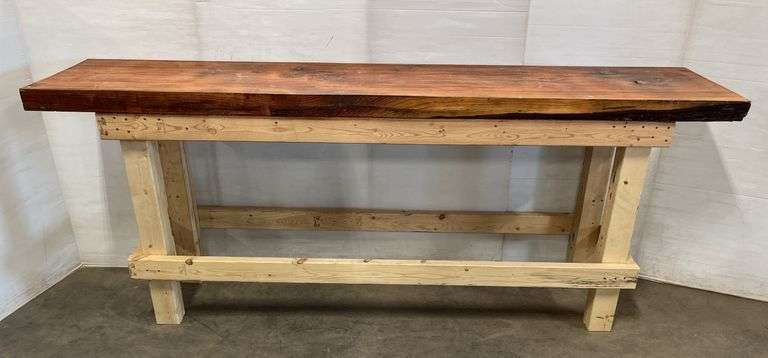 Solid wood workbench, 88"W x 18 1/2"D x 36"H - Albrecht Auction Service