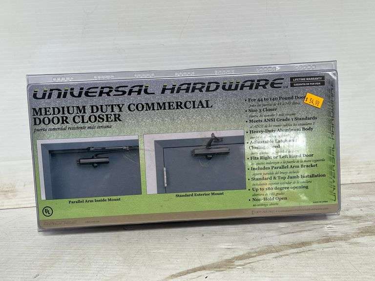 Universal Hardware Medium Duty Commercial Door Closer, New in Package ...