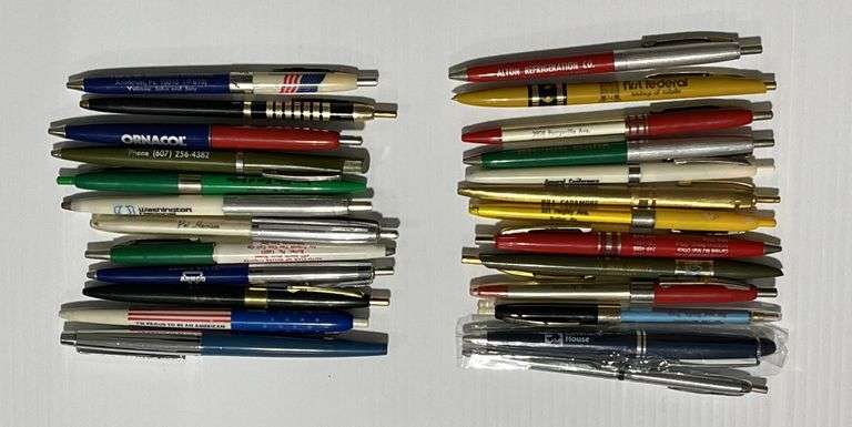 (25) Older advertising ink pens, up to 5 1/4"L - Albrecht Auction Service