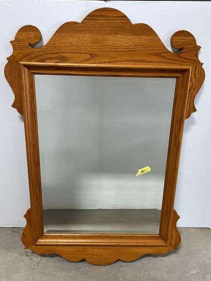 Solid oak mirror, 32" x 45" - Albrecht Auction Service