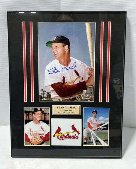 Framed Stan Musial 1969, autographed with CoA, 8" x 10" - Albrecht ...