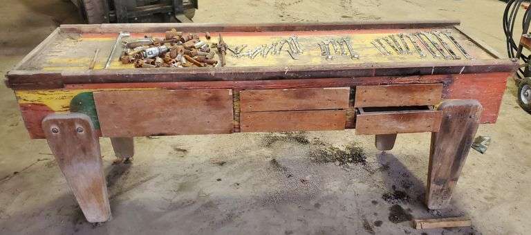 This item Selling ABSOLUTE! ~~~ Wooden Work Bench with Drawers, 7'L x 2 ...