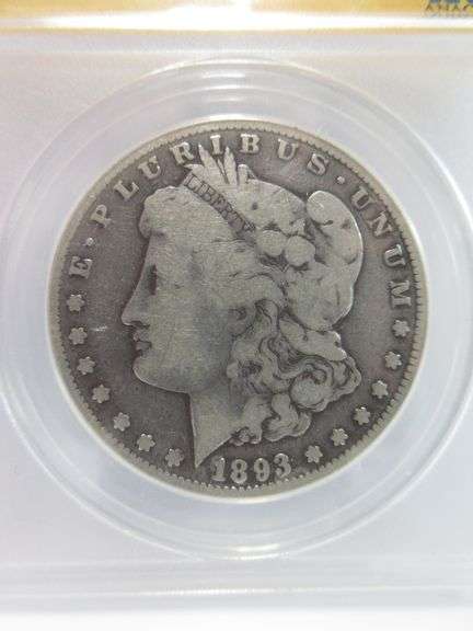 1893-CC Morgan Silver Dollar, only 677,000 made, slabbed, graded VG8 by ...
