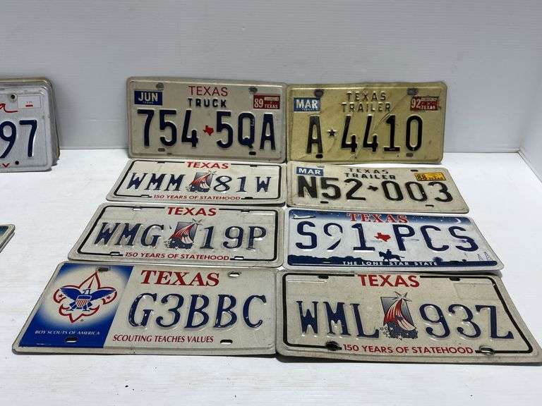 (22) Out-of-State License Plates, includes: 14- Texas, 3- California ...
