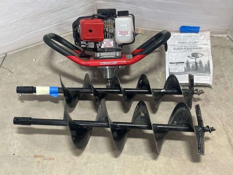 Predator auger powerhead, model 57341, 2 HP, 52cc, 50:1 gasoline with 6 ...