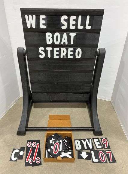 Large black advertising sign with all letters, 29"W x 42"H, good ...