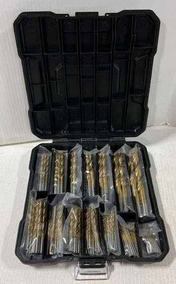100-Piece multi-size titanium coated steel drill bits, Hex shank, good ...