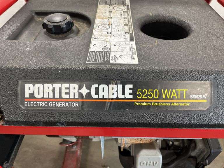 Porter Cable 5250W generator, model BS1525-W, portable wheeled, two ...