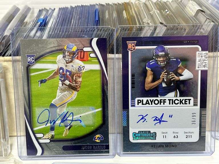 (36) Football memorabilia cards; (43) Autographed football cards; (65 ...