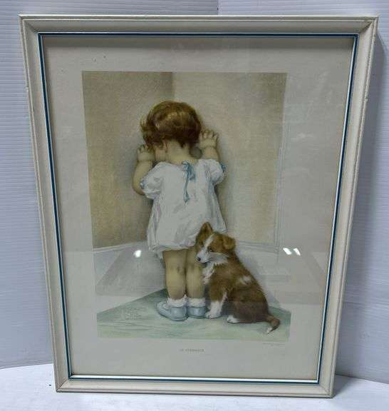 Vintage 1930's Bessie Pease Gutmann original artwork print of a young ...