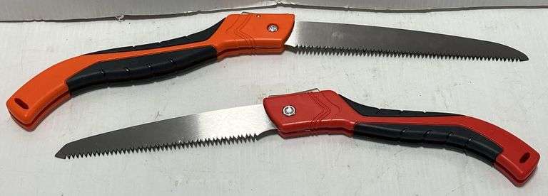 (2) Pieces of large hand saws/knives, 8.5" blade foldable, lockable ...