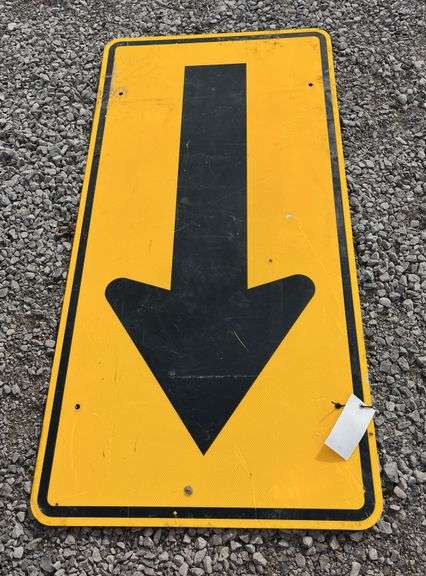 Large arrow sign, 60" x 30" - Albrecht Auction Service