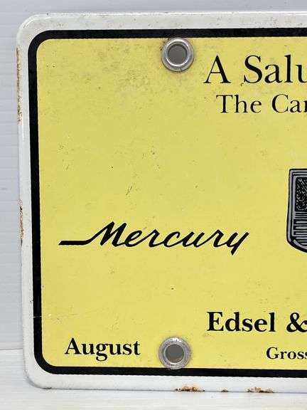 Porcelain Coated "Ford" License Plate from 1999 as a Salute to Edsel ...